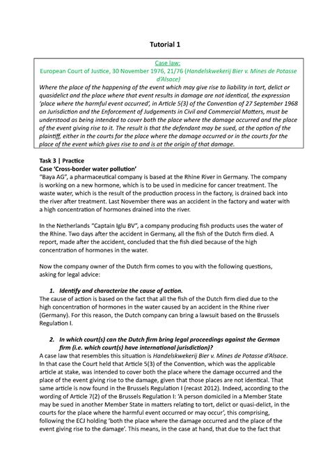 Pil Tutorial 1 Tutorial 1 Case Law European Court Of Justice 30