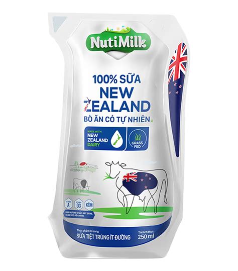 NutiMilk 100 Sữa New Zealand Sữa Tiệt Trùng Ít Đường