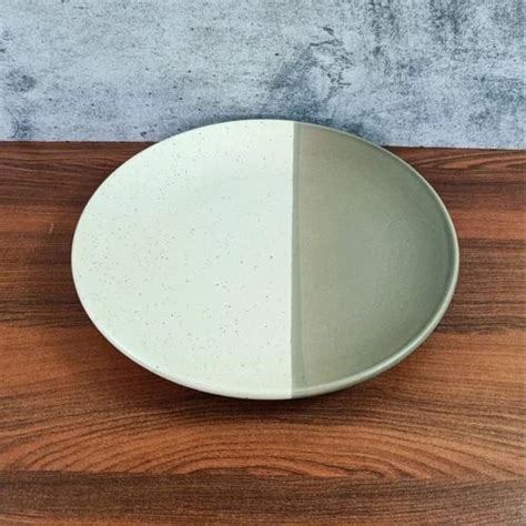Kc5043 Kitchenware Cream Orange Double Shade Ceramic Serving Plates