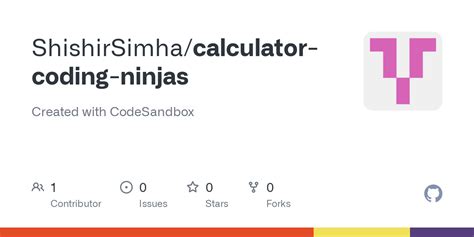 Github Shishirsimhacalculator Coding Ninjas Created With Codesandbox