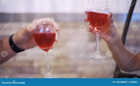 Two People Cheers Or Toast Red Wine Glasses Clinking Holiday