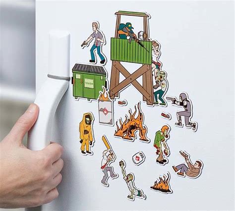 Zombie Apocalypse Fridge Magnet Set Gadgetsin