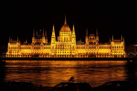 Night View Of Hungarian Parliament Stock Image Image Of View Evening