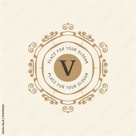 Flourishes Calligraphic Monogram Emblem Template Stock Vector Adobe