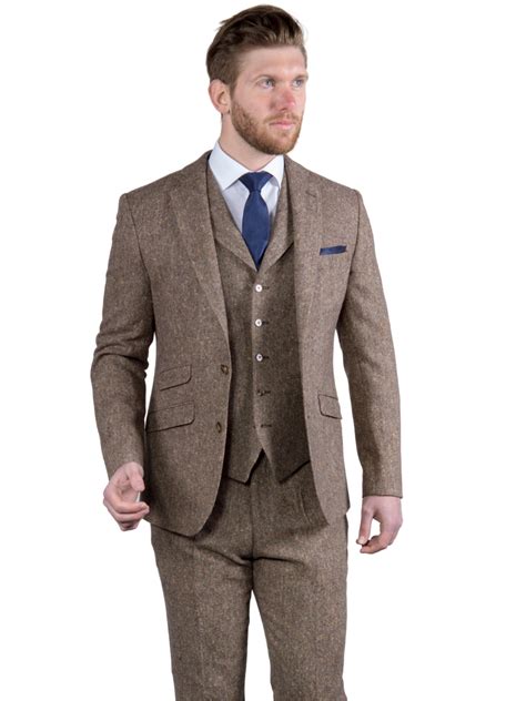 Torre Brown Donegal Tweed Suit 3 Piece 100 Wool Suit Elton By Torre
