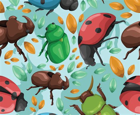 Seamless Pattern Bugs Background Vector Art Graphics Freevector Com