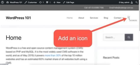How To Add An Icon To Wordpress Header Menu