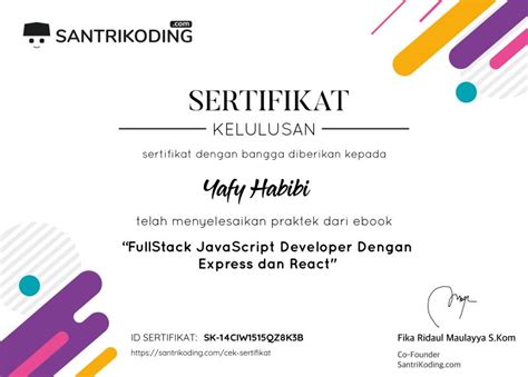 Completed A Course On Full Stack Javascript By Yafy Habibi Posted On The