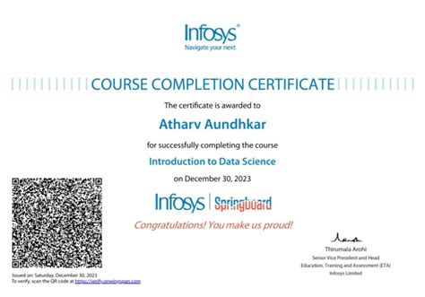 Atharv Aundhkar On Linkedin Datascience Infosys Lifelonglearning
