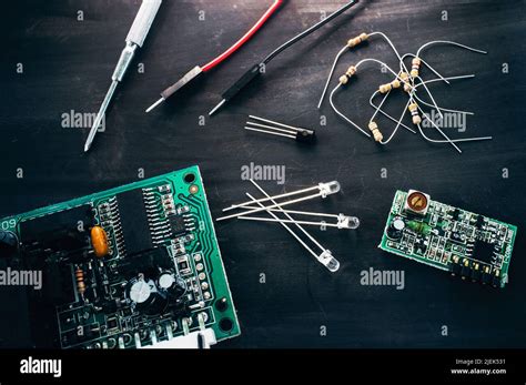 Electronic Repair Shop Workplace Flat Lay Stock Photo Alamy
