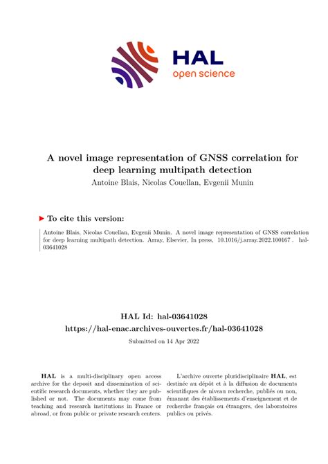 Pdf A Novel Image Representation Of Gnss Correlation For Deep