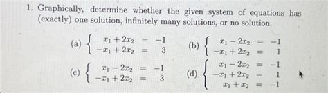 solved 1 graphically determine whether the given system of