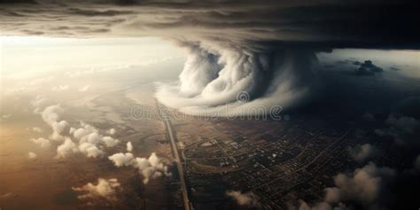 Tornado Sky View From Atmosphere Top Generative Ai Weber Stock Image