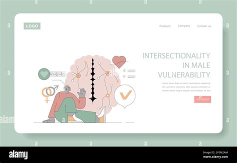 Male Vulnerability Concept Illustration Of A Man Reflecting On