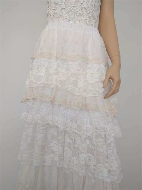Wedding White Ivory Lace High Low Style Skirt Steampunk Etsy