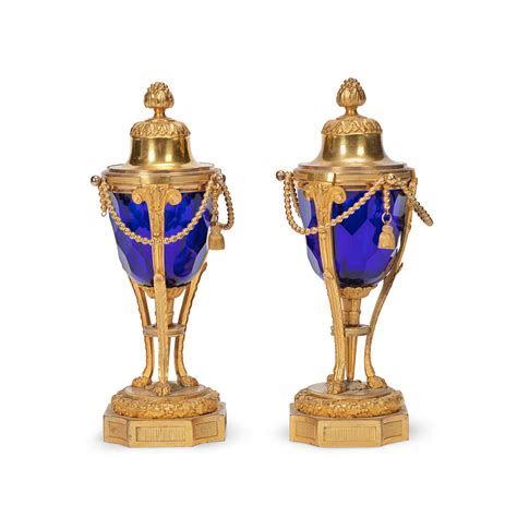 Bonhams A Pair Of 19th Century French Gilt Bronze And Blue Glass