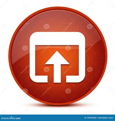 Open In Browser Aesthetic Glossy Brown Round Button Abstract Stock