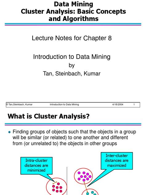 Chap8 Basic Cluster Analysis Pdf Cluster Analysis Mathematical Concepts