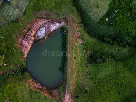 Aerial Top Down of Pond at Chapada Dos GuimarÃes National Park in Mato