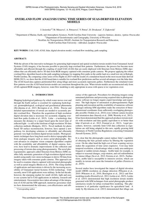 Pdf Overland Flow Analysis Using Time Series Of Suas Derived