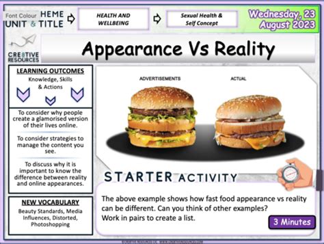 Appearance V Reality Teaching Resources