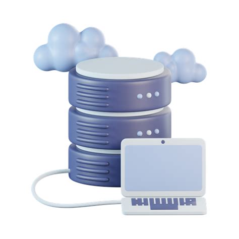 Laptop Cloud Database Server Technology Storage Network Icon
