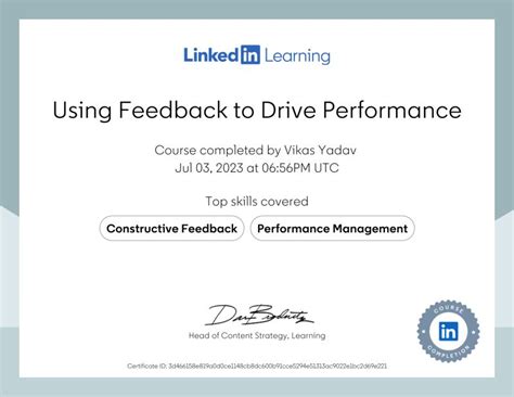 vikas yadav on linkedin certificate of completion