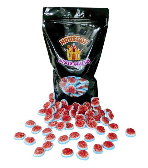 Brains Candy 2 Lb Resealable Stand Up Candy Bag Themed Blue And Red