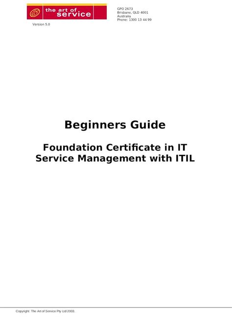 Doc Beginners Guide To Itil Dokumen Tips