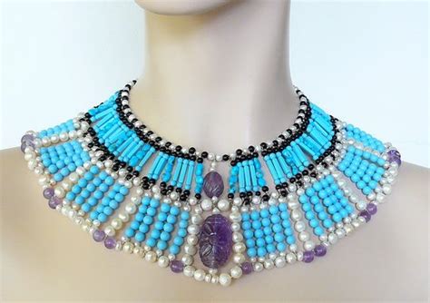 Modern Egiptian Broad Necklace By Silvia Malaguzzi Beads Magic Beaded Jewelry Patterns