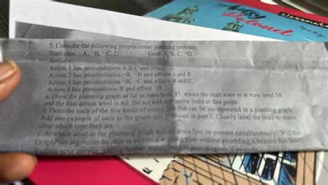 Consider The Following Propositional Planning Problem Start State ¬a