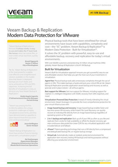 Pdf Veeam Backup And Replication Modern Data Protection For Vmware