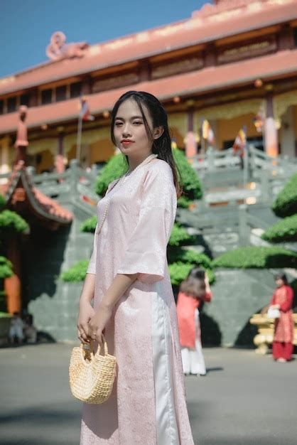 Premium Photo Vietname Girl With Ao Dai