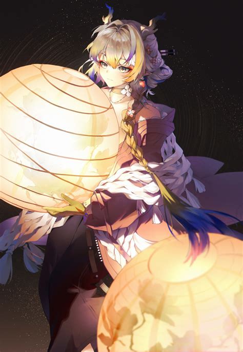 Safebooru 1girl Absurdres Arknights Blonde Hair Braid Chinese