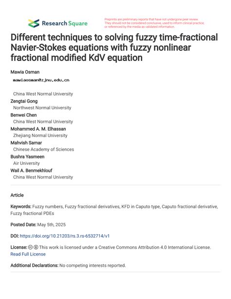Pdf Different Techniques To Solving Fuzzy Time Fractional Navier