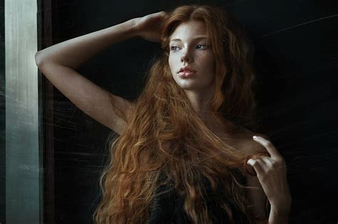 Hd Wallpaper Face Open Mouth Redhead Freckles Women Wavy Hair