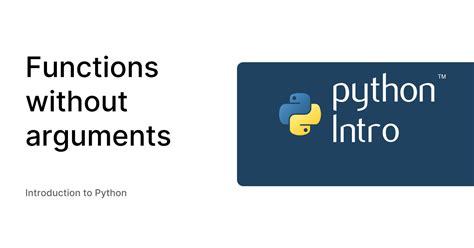Functions Without Arguments Introduction To Python