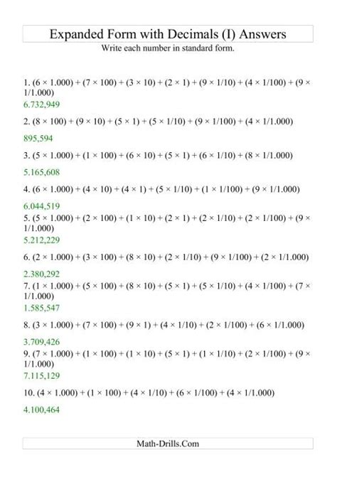 Writing Expanded Numbers In Standard Form 4 Digits Before Decimal 3 After I