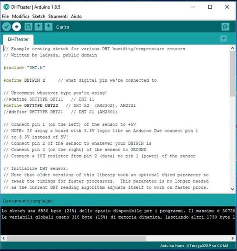 Leggere Temperatura E Umidit Con Arduino Nano E Sensore Dht Lelezapp