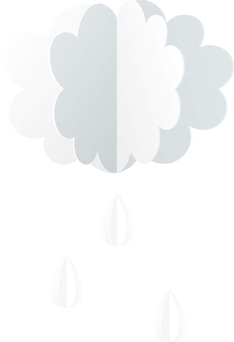 Nube Y Lluvia Origami Papel Cortar Estilo 22947606 PNG