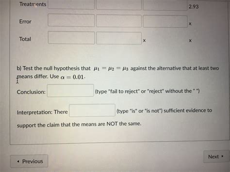 solved the data in the following table resulted from an