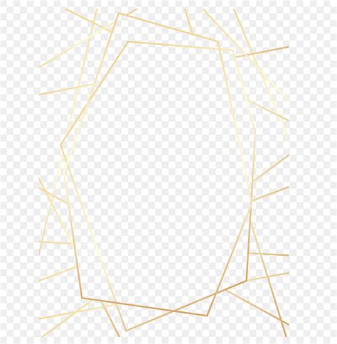 Borde De Línea Dorada PNG dibujos Trazar Polilínea De Oro Contorno En
