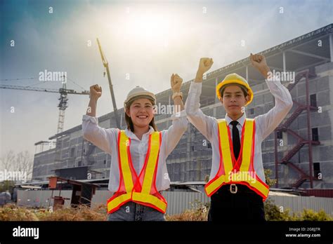 Teamwork Team Engineer Success Architecture Building Construction Stock
