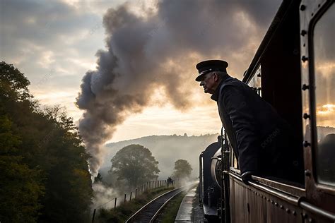 연기 상승으로 여행을 감독하는 빈티지 증기 기차 도체 기차 지휘자 실루엣 증기 기관차 빈티지 철도 배경 일러스트 및 사진 무료 다운로드 Pngtree