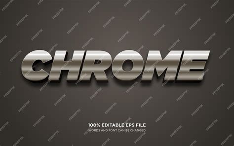 Premium Vector Chrome 3d Editable Text Style Effect