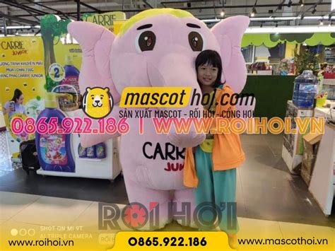 Mascot Hơi Hình Chú Voi Mascot Hơi May Và Cho Thuê Mascot Hơi Uy Tín