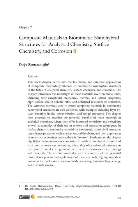 Pdf Composite Materials In Biomimetic Nanohybrid Structures For Analytical Chemistry Surface