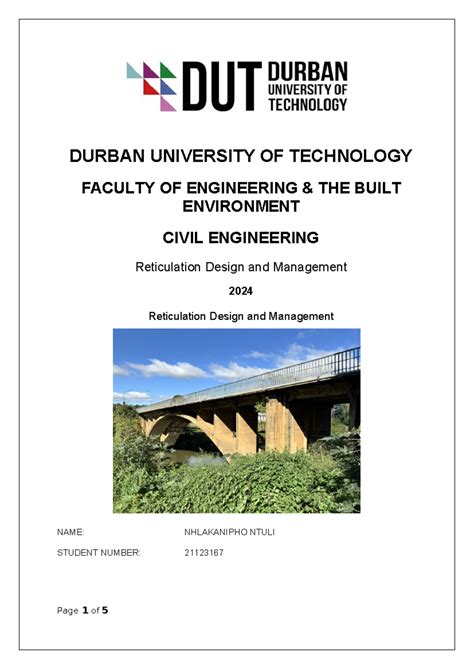 Dut Articulation Assignment Durban University Of Technology Faculty