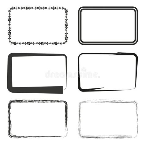 Hand Drawn Rectangular Frames Square Frames Set Vector Illustration