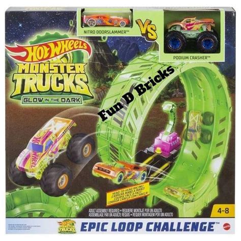 Jual Hot Wheels Monster Trucks Glow In The Dark Epic Loop Challenge